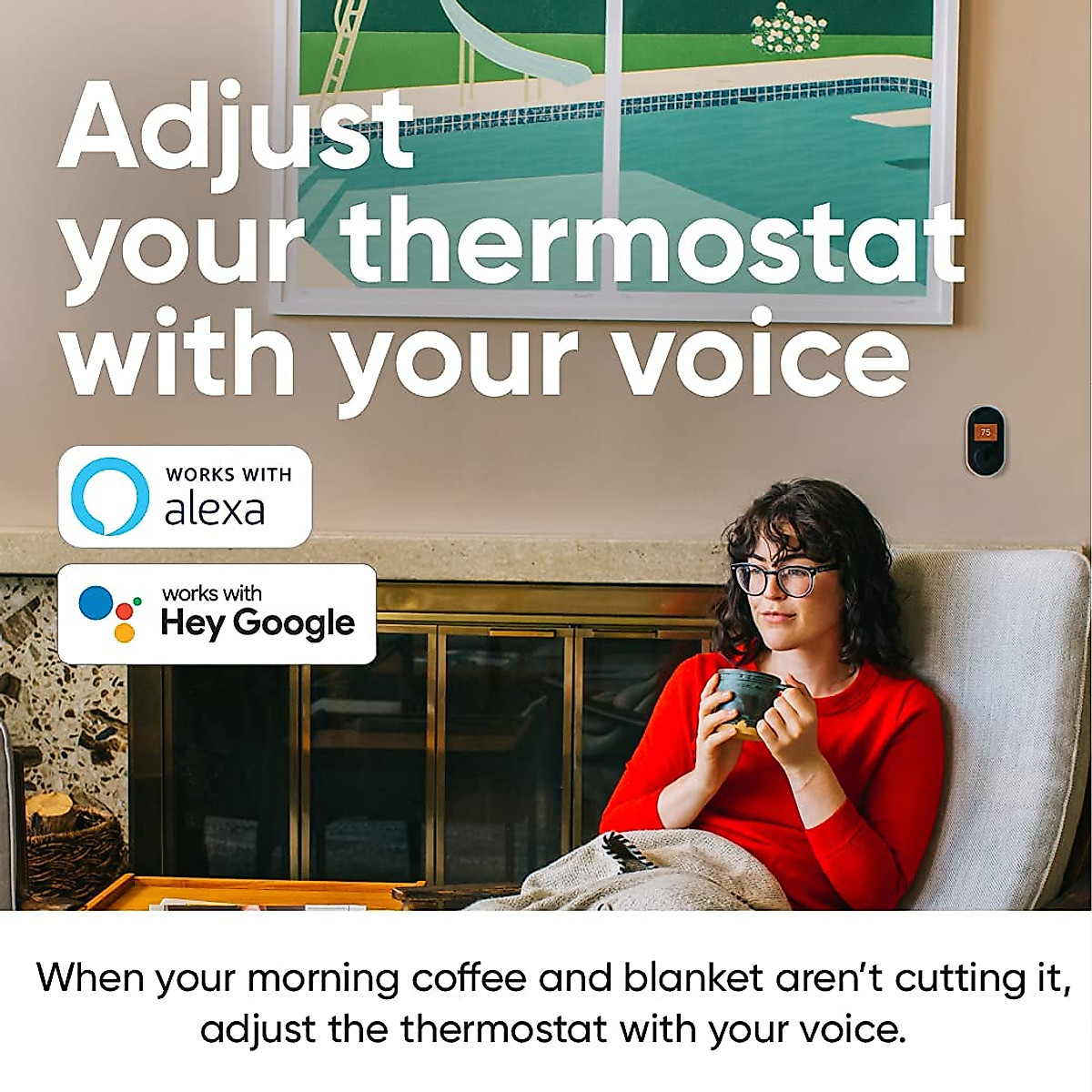 WYZE Smart WiFi Thermostat for Home with App Control Compatible with Alexa and Google Assistant, Black (Renewed)