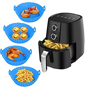 Air Fryer Silicone Liners, Foldable Airfryer Liners with Non-stick, Bpa Free, Highly Heat That Withstands up to 450°f Dishwasher Safe Cost Saving, Universal Air Fryer Basket for Oven Accessories
