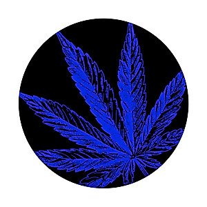Blue Weed Leaf Marijuana Cannabis Hemp CBD Oil Cannabidiol PopSockets PopGrip: Swappable Grip for Phones & Tablets