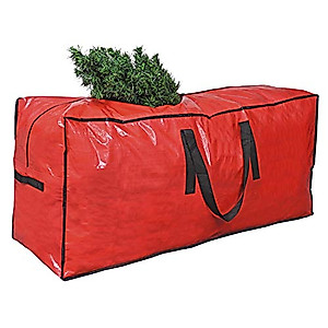 Primode Christmas Tree Storage Bag | Fits Up to 7.5 Ft. Tall Disassembled Tree I 45"x15"x20" Holiday Tree Storage Case | Protective Zippered Artificial Xmas Tree Bag (7.5ft, Red)