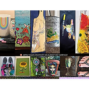 TOOLI-ART Acrylic Paint Markers Paint Pens Special Colors Set For Rock Painting, Canvas, Fabric, Glass, Mugs, Wood, Ceramics, Plastic, Multi-Surface. Non Toxic, Water-based (PASTEL)