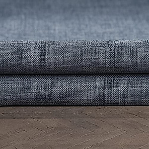 HPD HALF PRICE DRAPES Italian Linen Curtains for Bedroom & Living Room 96 Inches Long Room Darkening Curtains (1 Panel), 50W X 96L, Sweden Blue