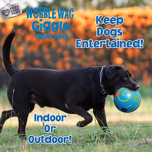 Wobble Wag Giggle Treat Ball- Interactive Dog Toy & Treat Dispenser, Fun Giggle Sounds When Rolled or Shaken, Great for Dogs Pets Know Best