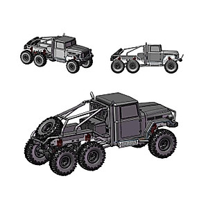 HobbyPlus HBP CR18 Conqueror 6X6 Full Lock 4WD 1/18 Rock Crawler with 2.4Ghz 4CH RC Transmitter & Lipo Battery - RTR RC Toy Vehicle (RC Cars, RC Truck, RC Crawler) for Adults (HELIDIRECT) (Camo)