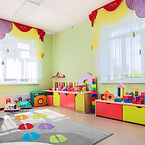 Outus 48 Pieces Carpet Feet Spots, Sit Foot Spots, Line up Spots for Classroom Floor, Carpet Markers for Teacher Supplies Classroom Rug, School Decoration (Classic)