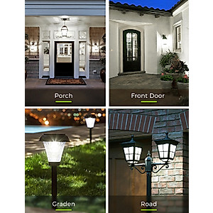 LOHAS Dusk to Dawn Light Bulbs Outdoor, Light Sensor Bulb 60W Equivalent, A19 LED Bulb Daylight 5000K, 9W Photocell Sensor LED, 900LM Auto On/Off Porch Light, E26 Base for Garage, 2Pack