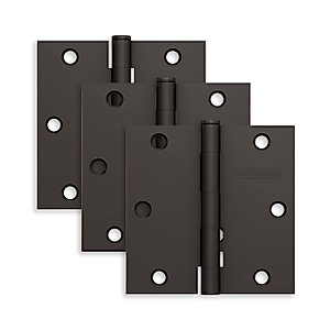 Schlage 3.5" Door Hinge with Square Corner in Aged Bronze (3-Pack)