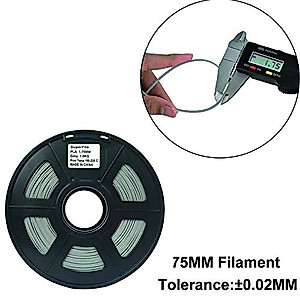 Superfila PLA 3D Printer Filament for Ender 3 V2/Ender 3 Pro/Ender 3 Max/CR-10 V3/Ender 5 Pro, Dimensional Accuracy +/- 0.03 mm, 1 kg Spool, 1.75 mm, Grey
