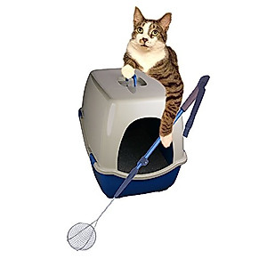 Sand Dipper - Mid Size Adjustable - Extra Long Handle Back Saver Hygienic Cat Litter Scoop