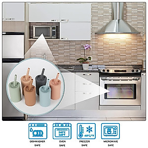 Felicificer Silicone Toddler Straw Cup, 7 oz Sprill Proof Training Cup for Toddlers Girls and Boys, Made of 100% Food Grade Silicone, BPA Free, Come with Straw Brush (Sand)