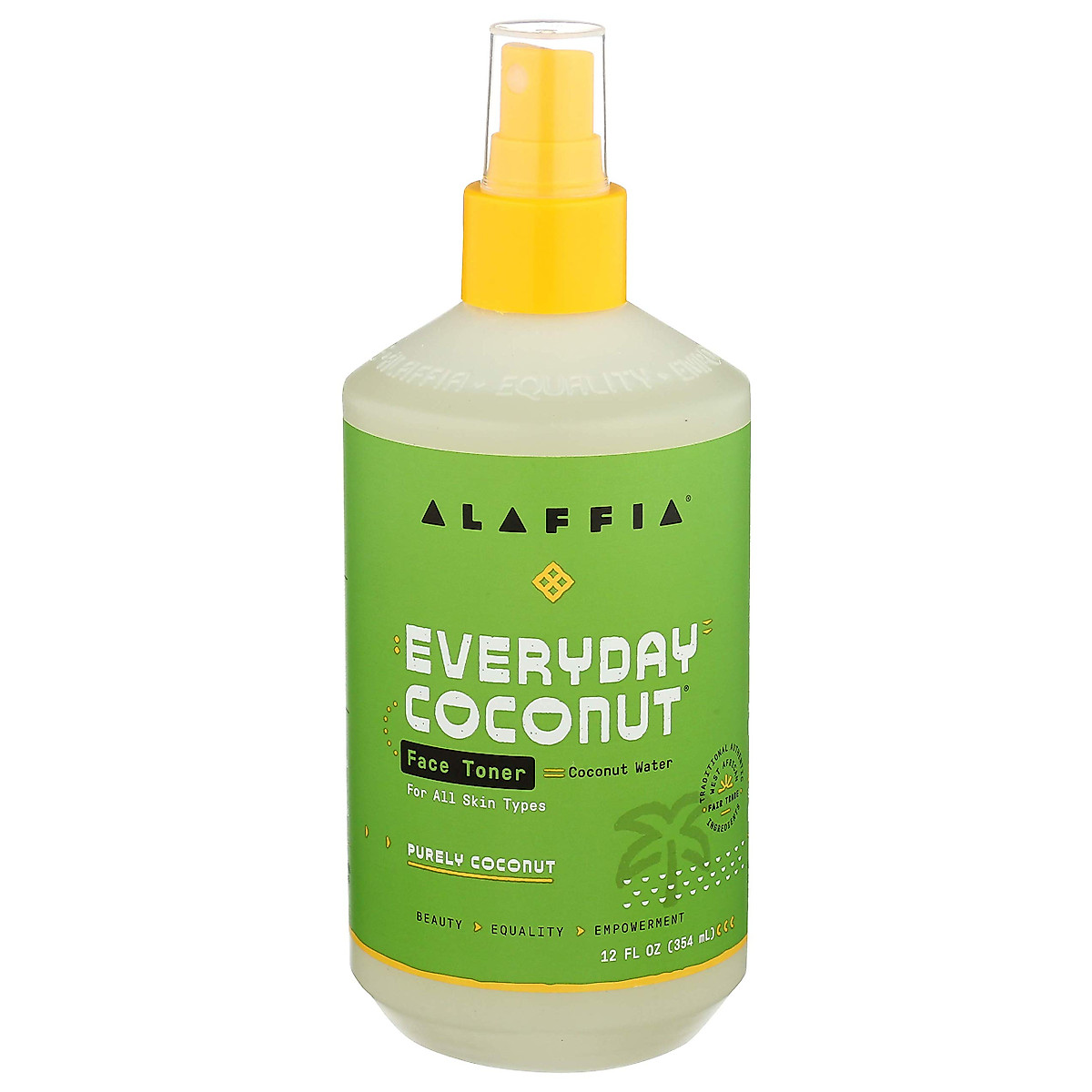 Alaffia Everyday Coconut Face Toner, Helps Hydrate and Balance Skin for All Skin Types. Made with Coconut Water, Neem, and Papaya, Cruelty Free, No Parabens, Vegan, Purely Coconut 12 Fl Oz