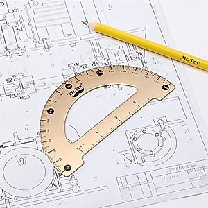 Mr. Pen- Geometry Set, Gold Color, 4 Pack, Metal Geometry Kit, Triangle Ruler, Metal Ruler, Drafting Triangles, Metal Protractor, Metal Set Square, Drafting Ruler, Drafting Set
