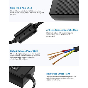 ALITOVE AC 100-240V to DC 12V 10A Power Supply Adapter Converter Transformer 12 Volt 10 Amp 120W with 5.5mm x 2.5mm 2.1mm DC Output Jack for 5050 3528 LED Strip Light CCTV Cameras 3D Printer