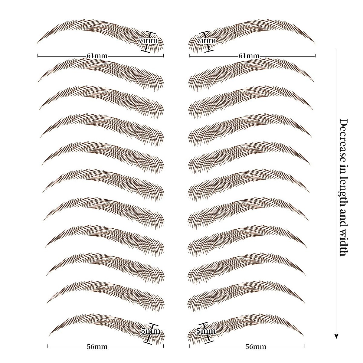 Aresvns Eyebrow Tattoo Sticker 99 Pairs! Fake Eyebrows,Popular Brown Eyebrow Shapes,4D Imitation Eyebrows Waterproof,Eyebrow Transfers Stickers(Only for Women without Eyebrows) Christmas Gift