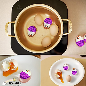Egg Timer Sensitive Hard & Soft Boiled Color Changing Indicator Tells When Eggs are Ready 3 Pack Purple
