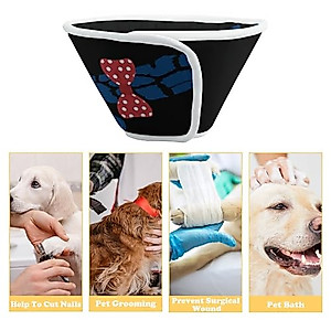 Giraffe Bow Tie Soft Dog Cone Collars Protective Adjustable Cat Recovery Collar to Stop Licking XL, style