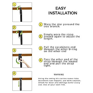 Tree Swing Hanging Strap - 5ft Swing Straps Outdoor Suspension Accessories Kit, Holds 2200lbs with Stainless Carabiners, Easy Installation, Perfect for Baby/Garden/Toddler Swing (Pink)