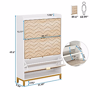 LITTLE TREE Shoe Cabinet with 3 Flip Drawers, 24 Pair Shoe Rack Organizer, Entryway Shoe Storage Cabinet