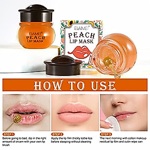 Lip Mask, Lip Sleeping Mask Lip Scrubs Exfoliator Moisturizer Repairs Dry Lips Treatment Peach Moisture Lip Care Scrub