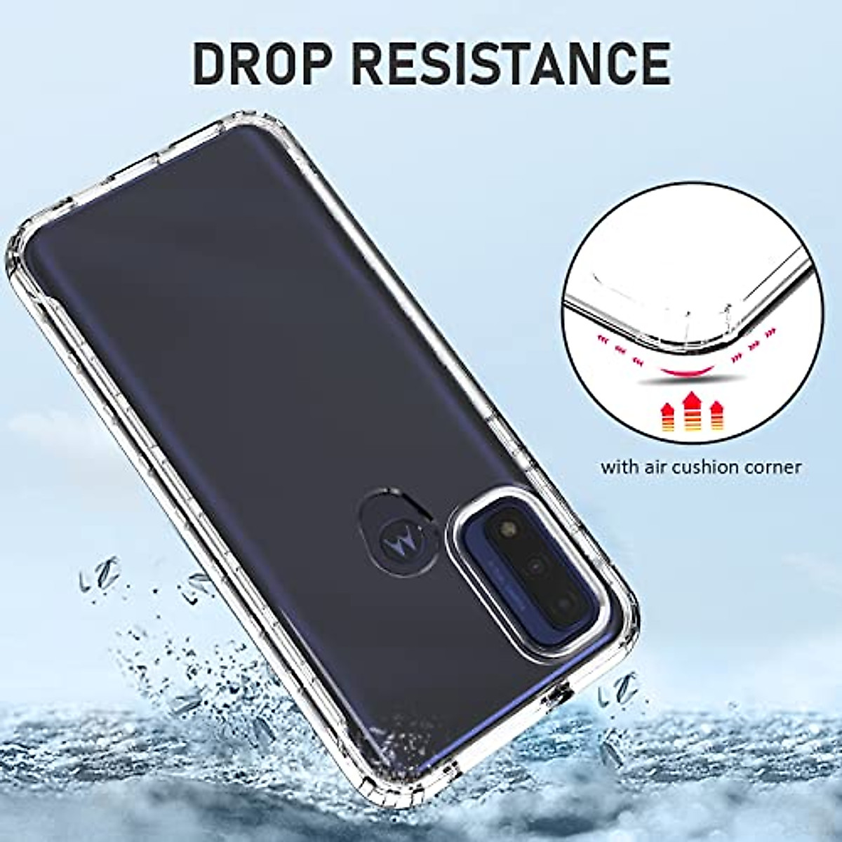 PUJUE for Motorola Moto-G Pure Phone Case: Silicone Matte Case 360 Full Protection - Rugged Bumper Sturdy Shockproof Drop Protective TPU Cell Phone Cover Woman Men (Crystal Clear)