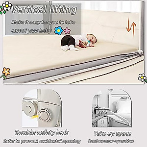 TIOPSUUO Bed Rails for Toddlers - Height Adjustable Bed Rails for Queen Bed, Bed Rails for King Size Bed Guard Rail for Toddlers, Baby Bed Rail Guard, Bed Rail for Twin Bed(1 Side 79'' ×27‘’)