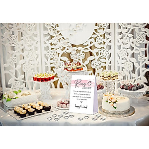 Pink Swash Ring Hunt Game, Find the Rings Bridal Shower Game with 30 Fake Rings, Modern Bridal Shower Decorations, Wedding Shower or Bachelorette Party Supplies - 05