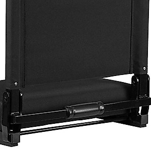 Flash Furniture Grandstand Comfort Seats by Flash - Black Stadium Chair - 2 Pack 500 lb. Rated Folding Chair - Carry Handle - Ultra-Padded Seat