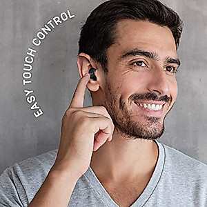iJoy Premium Gravity TWS Earbuds Wireless Bluetooth 5.0 Compatible in-Ear Headset with Built-in Mic & Portable Recharging Case - IPX4 Waterproof & Sweatproof Design for Sports- Long Battery Life