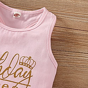 CBNRLOPOP Toddler Kids Baby Girls Outfits Birthday Princess T-Shirts Top Dot Bubble Tutu Skirt 2PCS Summer Dresses Set