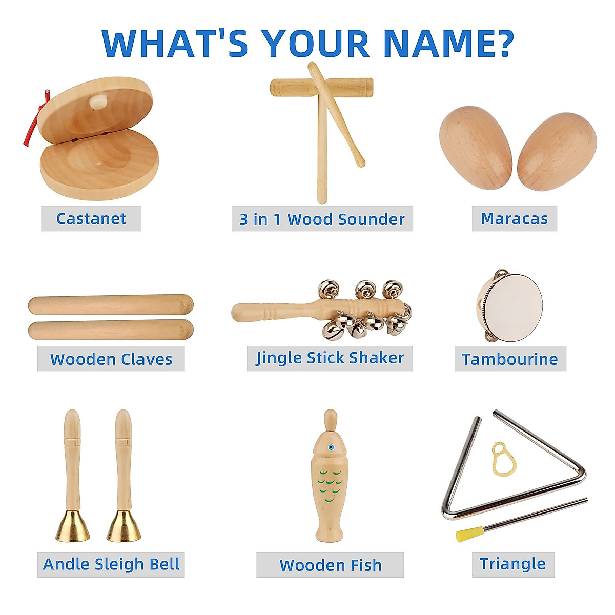 Nvmogan Musical Instruments for Kids and Toddle-Eco Friendly Wooden Music Toys.Musical Percussion for Boys Girls Preschool Educational with Storage Bag.Promote Fine Motor Skills