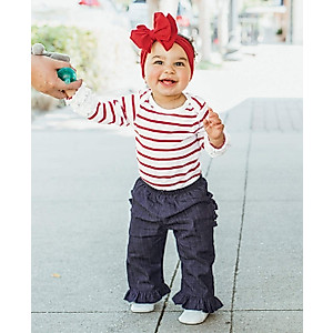 RuffleButts® Girls Red Big Bow Headband - One Size