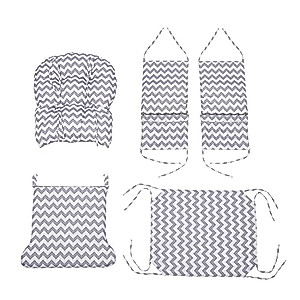 Rejoice Home Atoll Glider Rocking Chair Replacement Cushion Set - Grey Chevron One Size