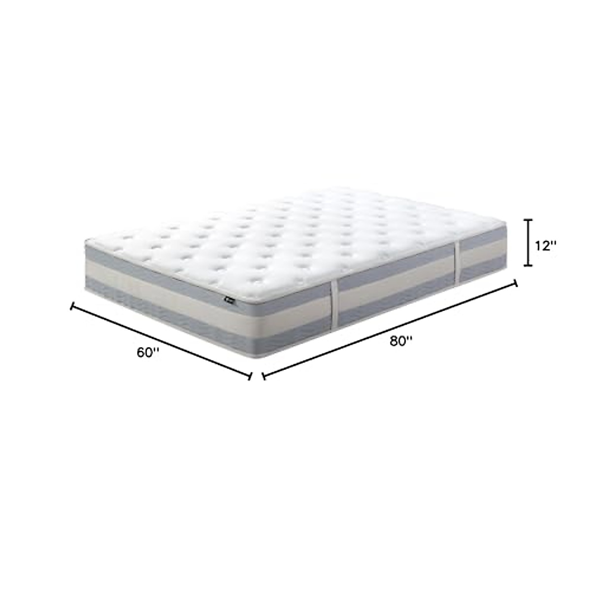 ZINUS 12 Inch Cooling Comfort Support Hybrid Mattress [New Version], Queen, Fiberglass Free, Medium Plush, Cooling Motion Isolation, Certified Safe Foams & Fabric, Mattress in A Box