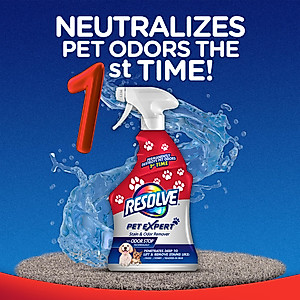 Resolve Pet Expert Carpet Spot & Stain Remover Spray, Pet Stain and Odor Remover, Carpet Cleaner, 22oz (Pack of 2)
