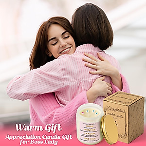 WATINC Jar Candle Gifts for Boss Lady, Vanilla Scented Candle for New Job Female Boss, 50H Burning 8oz Natural Soy Wax Stress Relief Christmas Boss Day Promotion Appreciation Gift for Women Leader