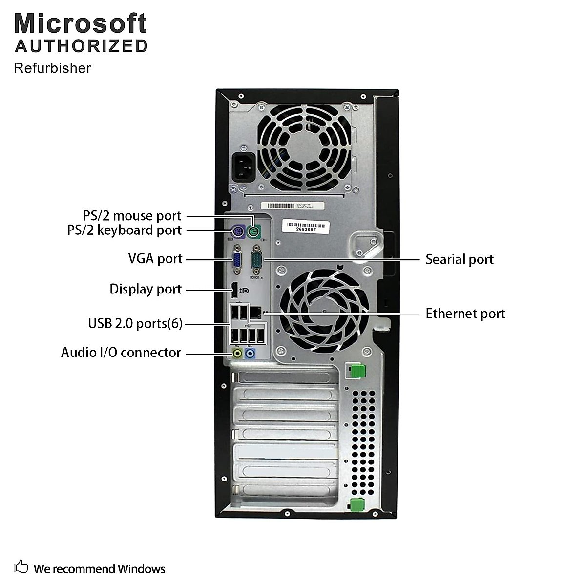 HP Elite 8200 Tower Business Desktop Computer PC, Intel Quad Core i7-2600 up to 3.8GHz, 16G DDR3, 1T, DVDRW, WiFi, BT, DP, VGA, Windows 10 Pro 64 Bit Language Supports English/Spanish/French(Renewed)