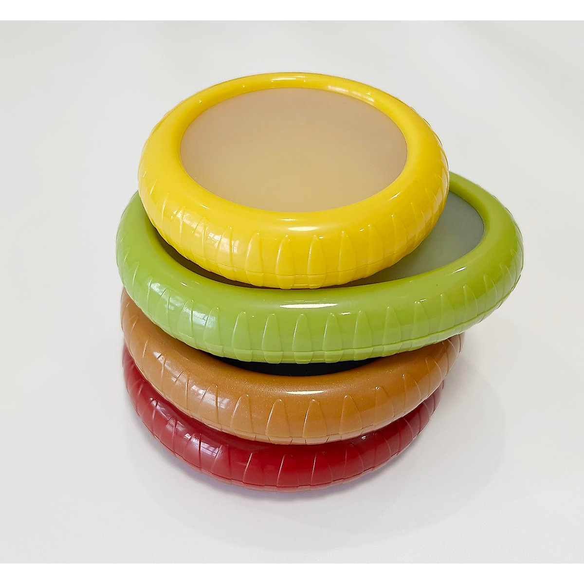 halteoly 4PC Silicone Fruit and Vegetable Storage Containers Set for Fridge, Onion Storage Container, Avocado keeper,Tomato Saver,and Lemon holder