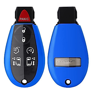 Horande TPU Protector Key Fob Cover Case fit for Dodge Ram 1500 2500 3500 Charger Challenger Durango Grand Caravan Journey Chrysler Town and Country Keyless Entry Key Fob (Blue)