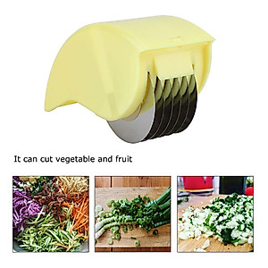 Maxmartt Stainless Steel Anti-rust Rolling Cutter Mincer Vegetable Kitchen Tool (yellow)
