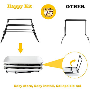 HAPPY KIT 3 Tier Serving Tray Set and Tiered Tray Stand,12 Inch Widened Porcelain Platters with Freely Combinable Rack,Decor Cupcake Stand for Christmas Party Display,Dessert Trays Collapsible