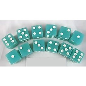 Koplow Games Glow in The Dark Lime 16mm 6 Sided Dice 12 ea in Box
