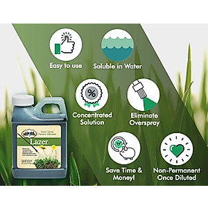 Liquid Harvest Lazer Green Concentrated Spray Pattern Indicator - 8 Ounces - Perfect Weed Spray Dye, Herbicide Dye, Fertilizer Marking Dye, Turf Marker and Herbicide Marker