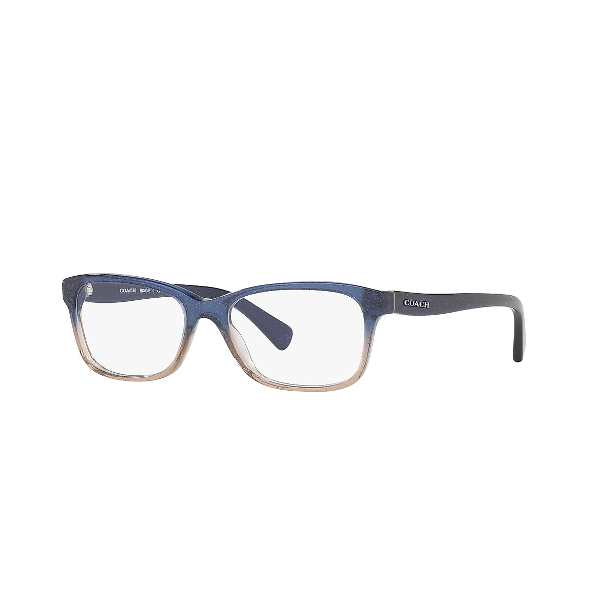 Coach HC6089 Prescription Eyewear Frames, Blue Beige Glitter Gradient/Demo Lens, 51 mm