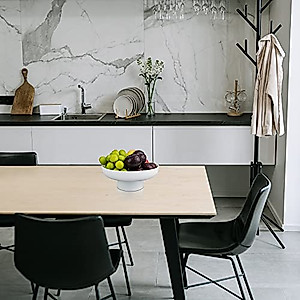 Awarmbe 10.4 Inch Fruit Bowl, Fruit Bowl For Kitchen Counter, Pedestal Fruit Bowl For Table Countertop, Decorative Fruit Bowls For Home, White