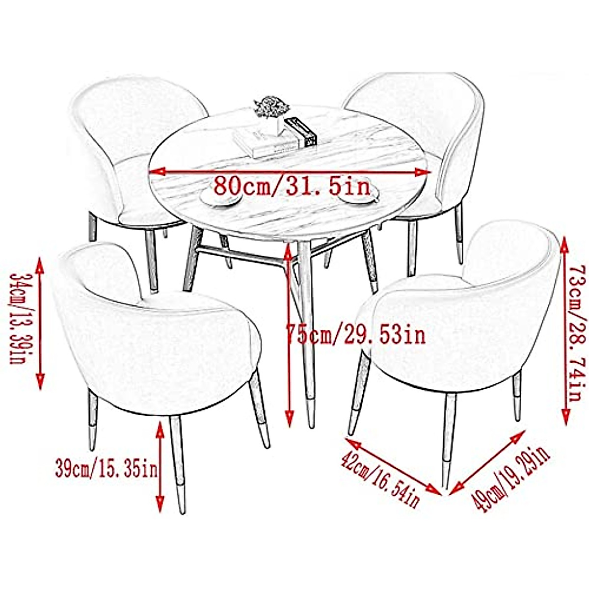 Office Conference Table, Office Business Hotel Reception Dining Table Set, Office Table and Chair Set Creative Round Table Study Living Room Bedroom Home Company Company Shop Reception Table (Color :