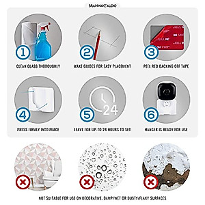 Wall Mount for Kasa KC100, KC105, EC60 (2 Pack), Adhesive Holder for TP Link Smart Spot Camera, Installs in Minutes, No Mess Hanger Bracket by Brainwavz (White)