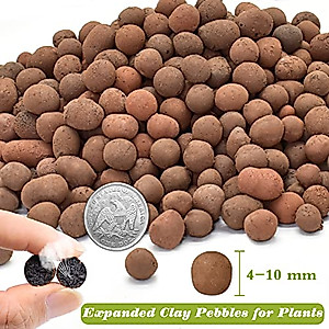 ZeeDix 2LB Expanded Clay Pebbles for Plants, 3QT 4mm-16mm Leca Balls Clay Aggregate Grow Media, Natural Organic Clay Pebbles for Hydroponic, Gardening, Orchids, Decoration, Aquaponics