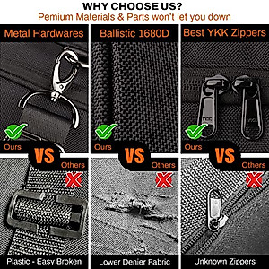 AGLAUS Tourenne 45L Travel Duffel Bag Foldable Weekender Sport Gym Duffle Carry On Luggage with shoe compartment wear/tear resistant water repellent 1680D Ballistic polyester - Black