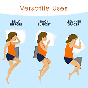 Cheer Collection Memory Foam Maternity Wedge Cushion | Pregnancy Pain Relief Belly Support Pillow with Removable Microplush Washable Cover