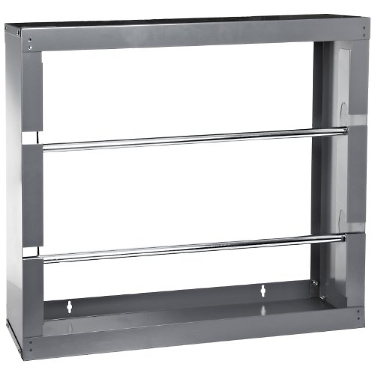 Durham 384-95 Gray Cold-Rolled Steel Wire Spool Rack with 2 Rods, 26-1/8" Width x 17-7/8" Height x 6" Depth